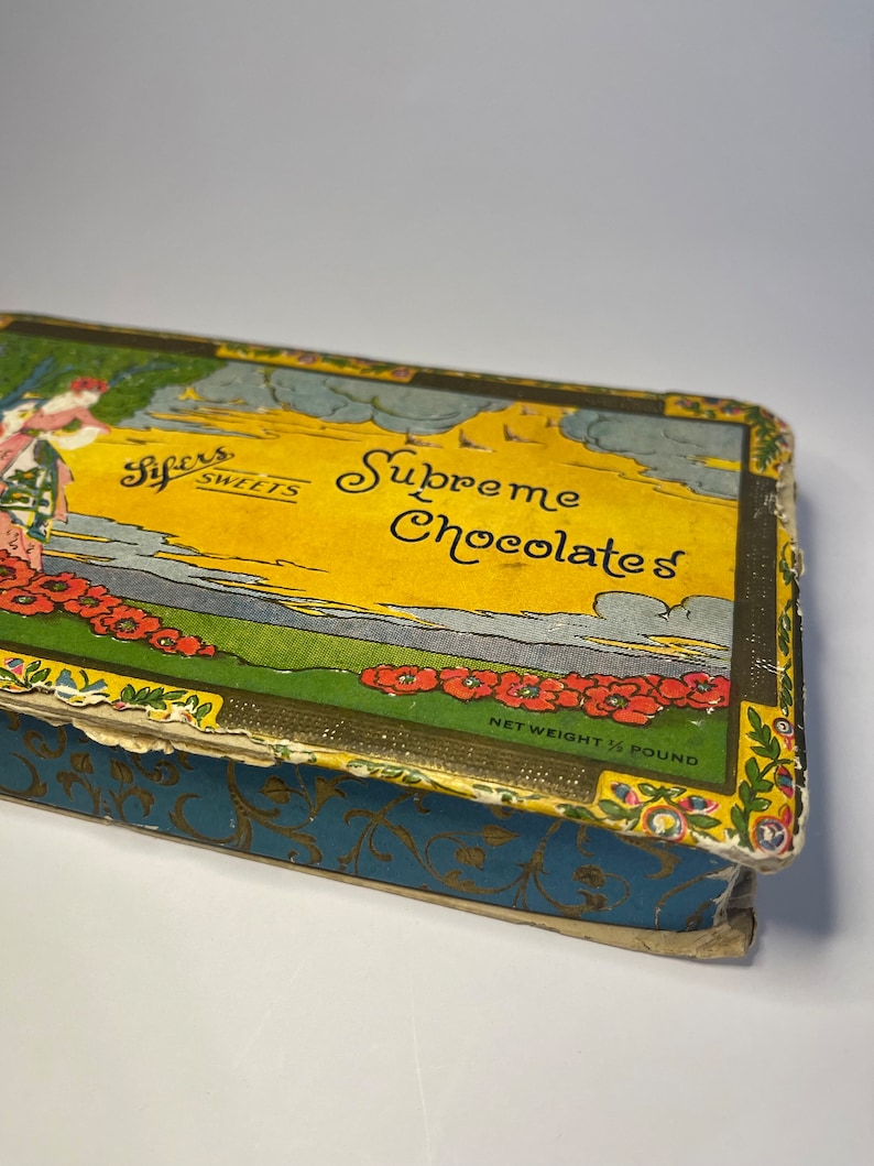 Vintage 1920s Chocolate Box- Supreme Chocolates- Sifers Sweets & Candy ...
