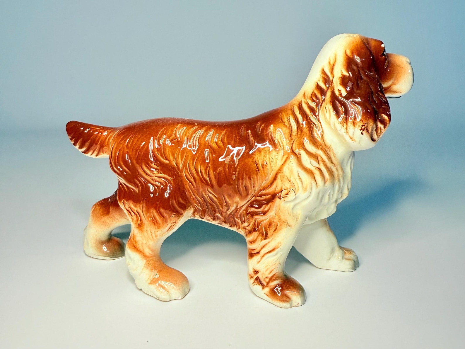 Vintage 1950s Springer Spaniel Porcelain Dog Figurine- Liver & White ...