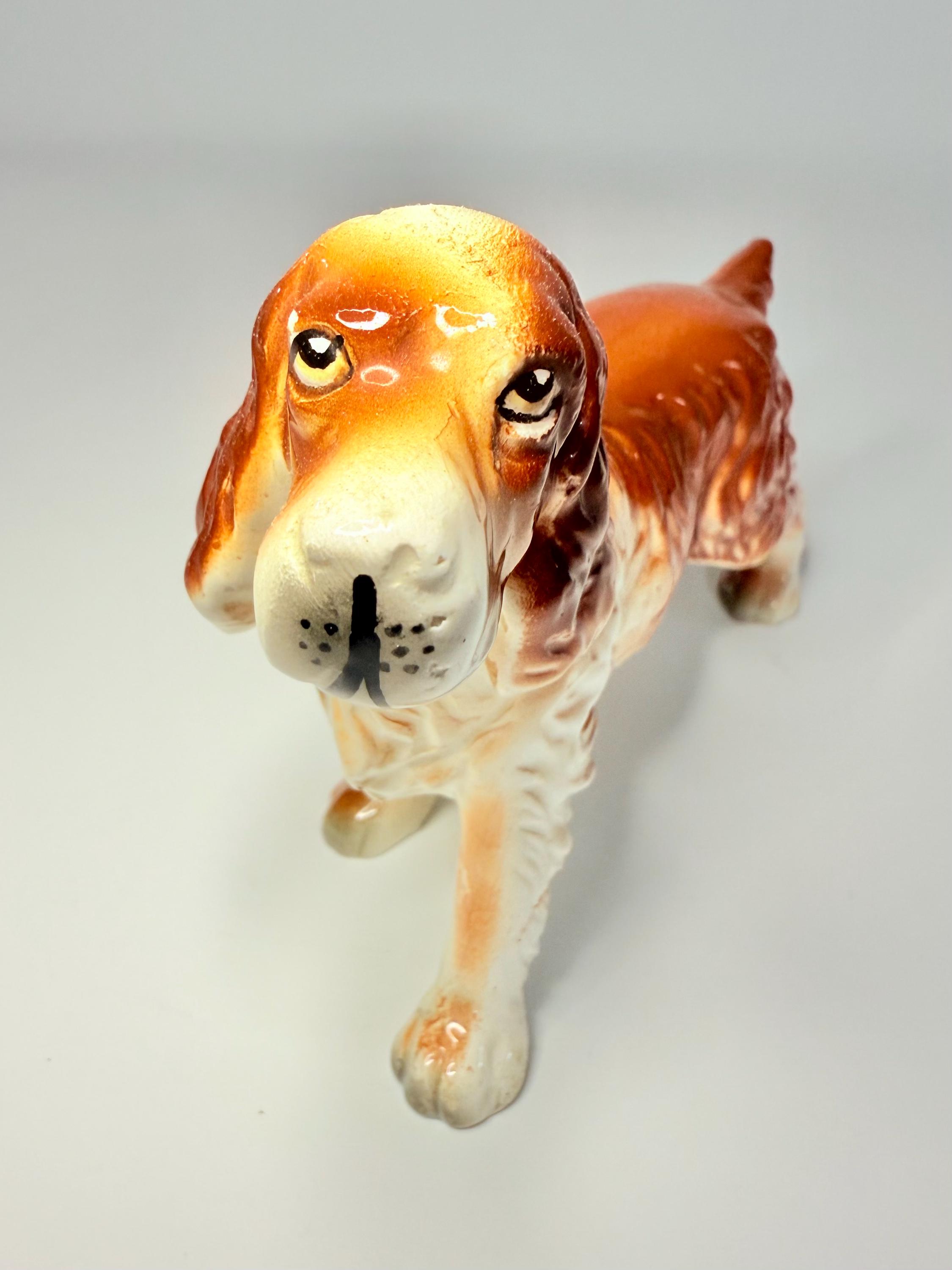 Vintage 1950s Springer Spaniel Porcelain Dog Figurine- Liver & White ...