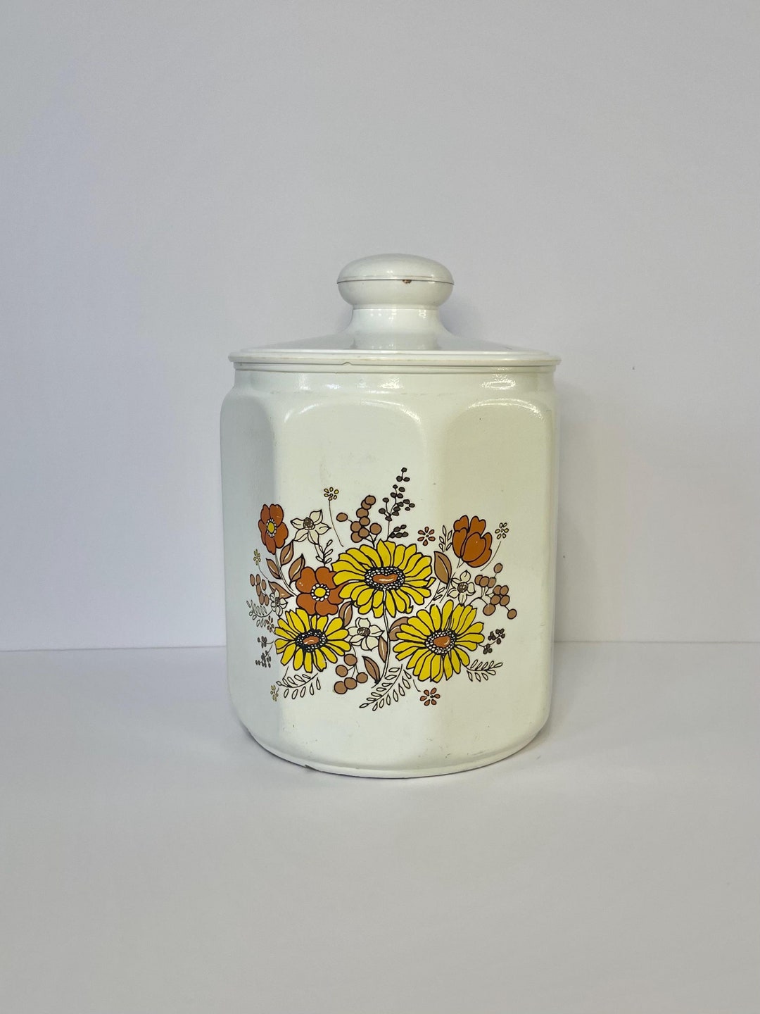 Vintage 1960s Aluminum Kromex Canister With Plastic Lid and Retro ...