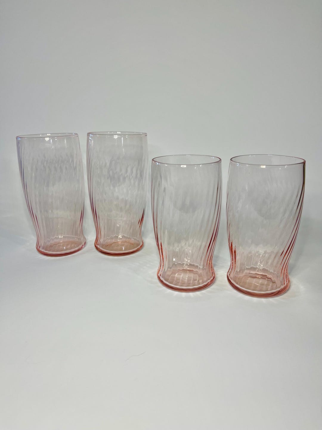 Vintage Wheaton Symphony Pink Glass Tumblers- Set of Two- 16 Oz ...
