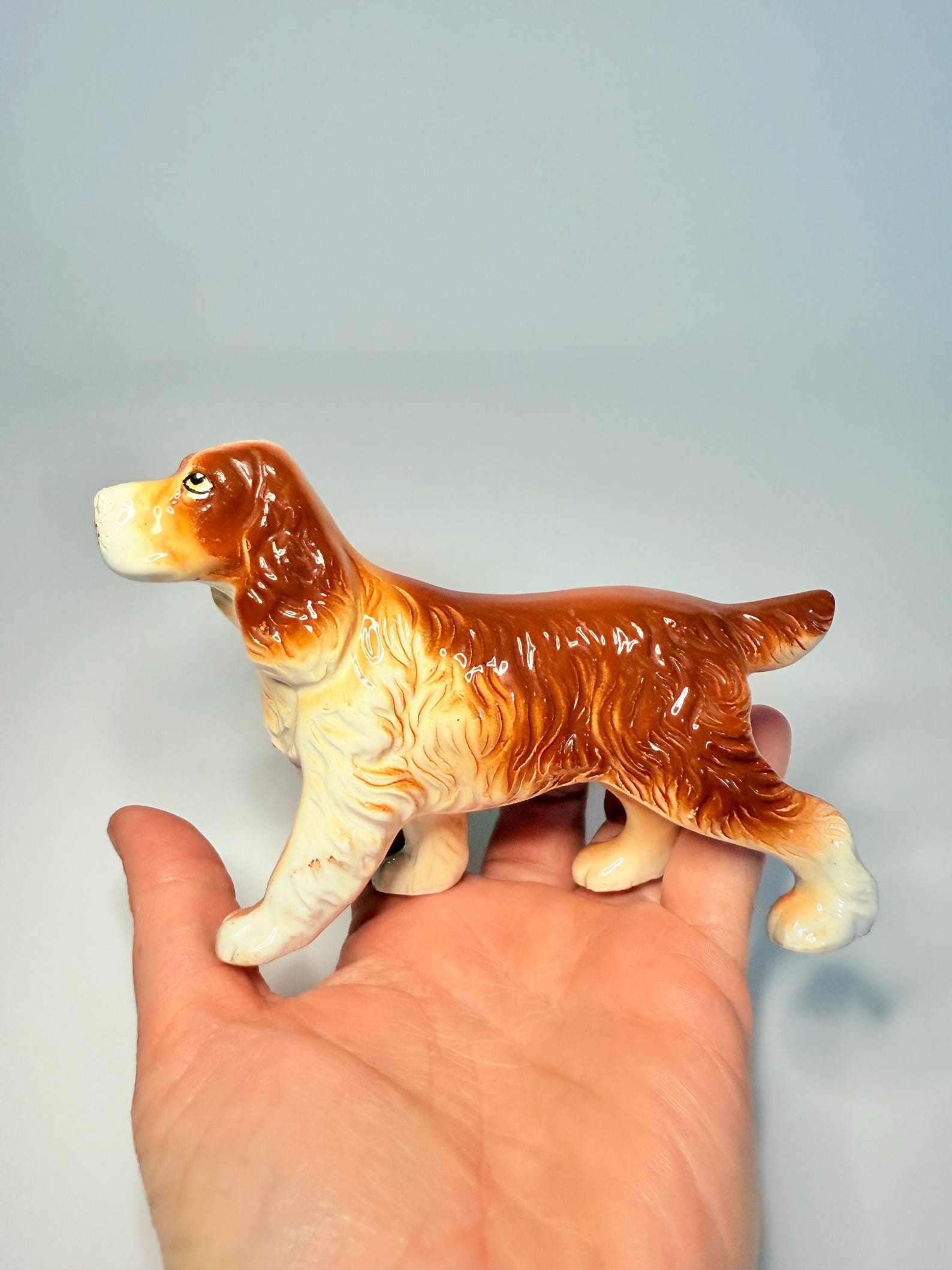 Vintage 1950s Springer Spaniel Porcelain Dog Figurine- Liver & White ...