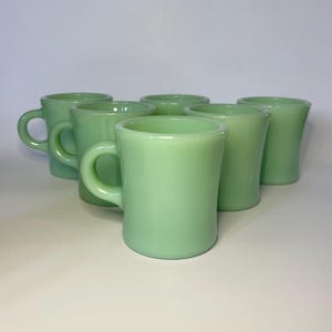 Vintage Anchor Hocking Fire King Jadeite c Handle Coffee Mugs ...
