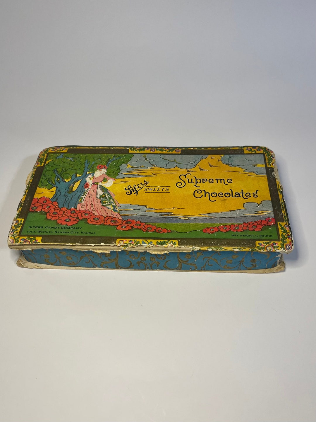Vintage 1920s Chocolate Box- Supreme Chocolates- Sifers Sweets & Candy ...