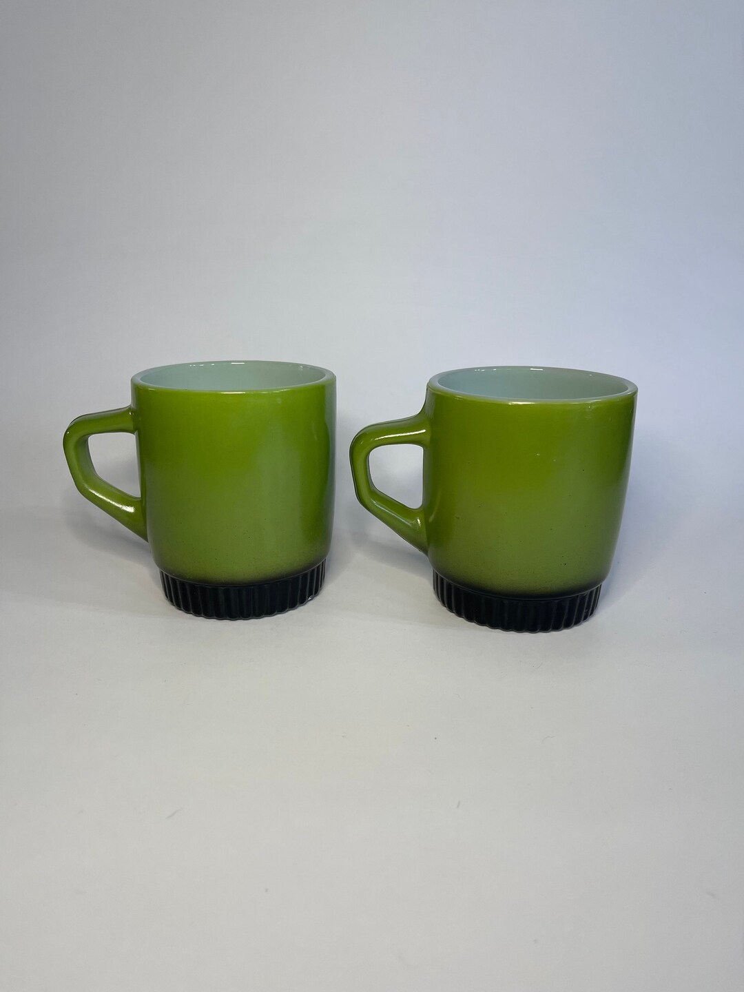 Vintage Anchor Hocking Avocado Green Coffee Mugs- Set of 2- Fire King ...