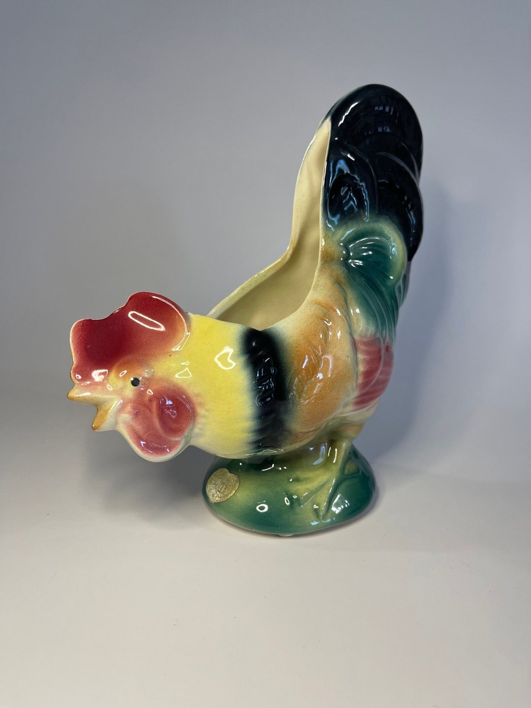 Vintage Royal Copley Rooster Ceramic Planter- 1950s Retro Animal Vase ...