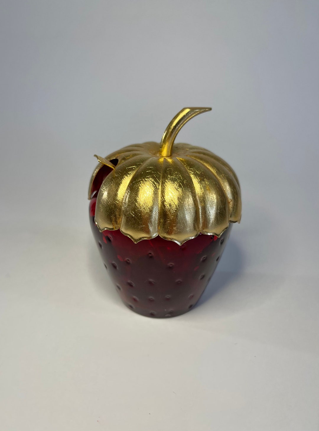 Vintage Ruby Red Avon Strawberry Jelly Jar With Metal Top and Original ...