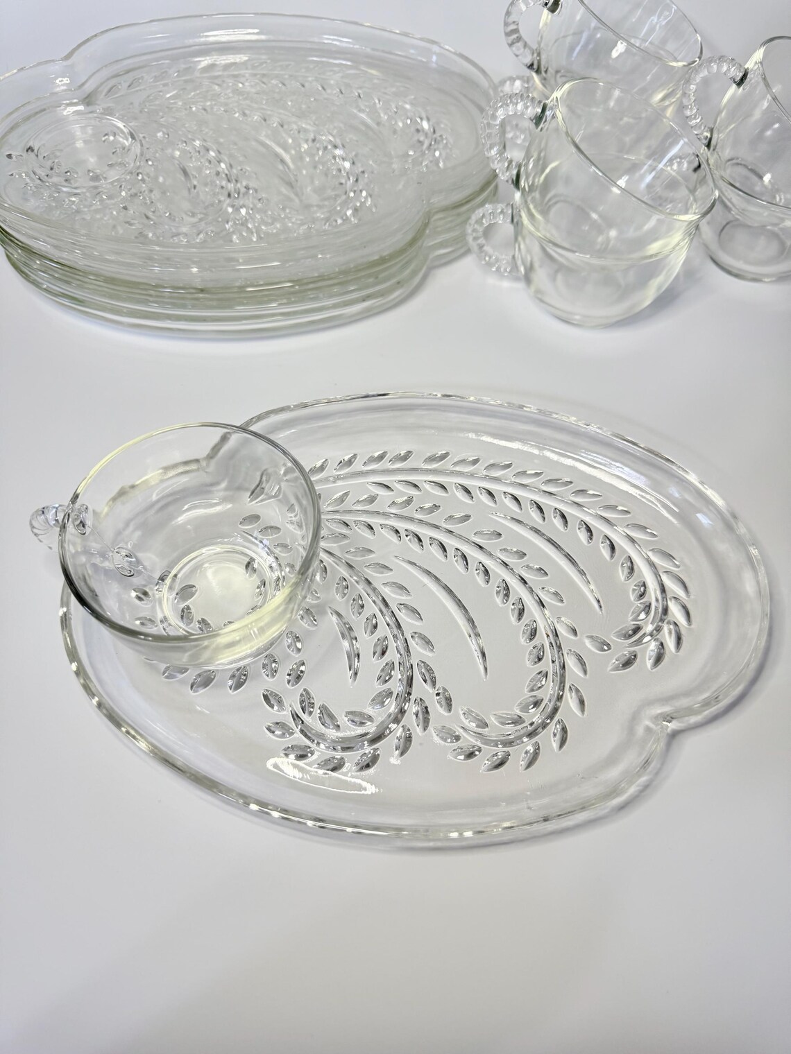Vintage 1950s Federal Glass Homestead Snack Plate & Cup Set- Sold in ...