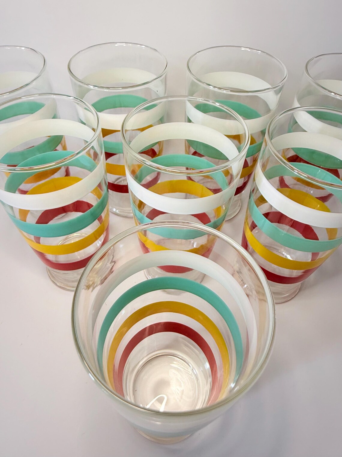 Vintage Fiesta Rainbow Stripe 12 Oz. Tumblers- Set of 4 or 5- MCM ...