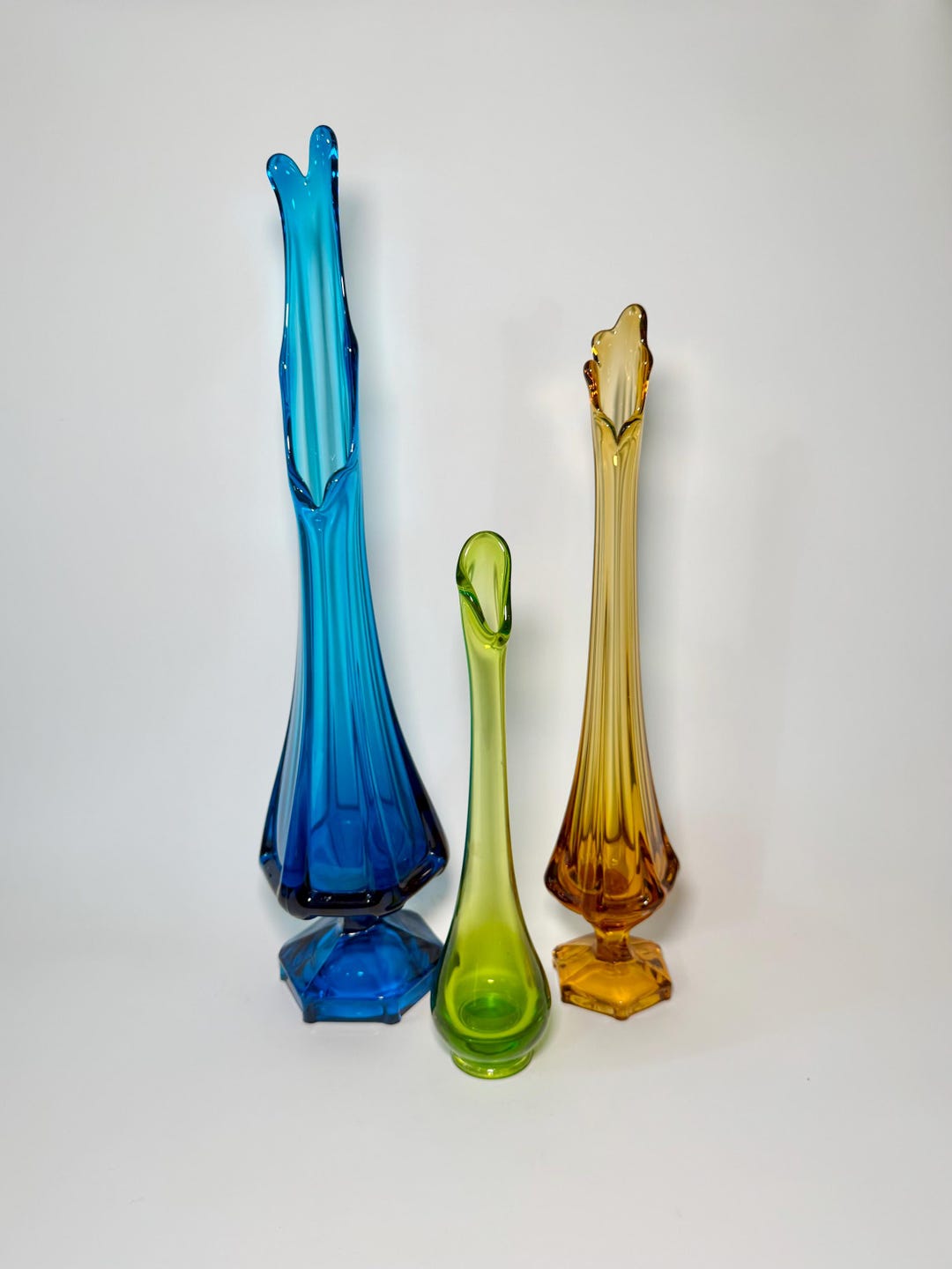 Vintage Viking Swung Vases- Choice Vase- Epic Blue or Amber/honey Gold ...