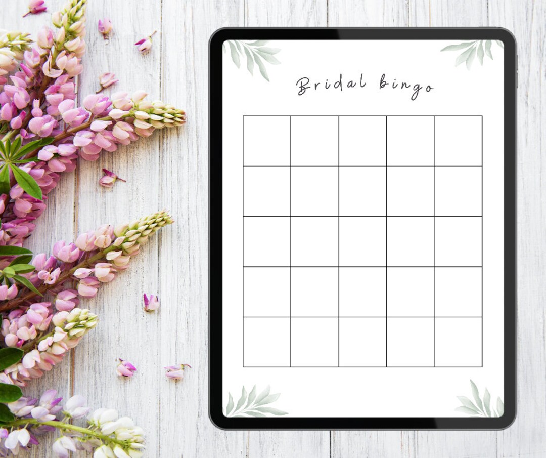 Modern Leaves Bridal Shower Game Bingo, Chic and Stylish Guest Sign-in ...