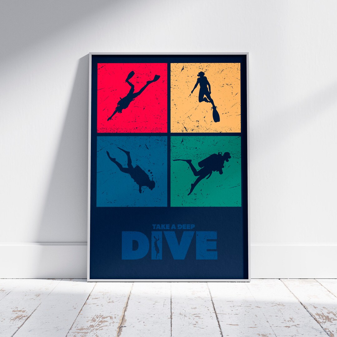 Scuba, Diving, Wall Art, Deep Sea Diver, Diving Wall Art, Diving Gift ...