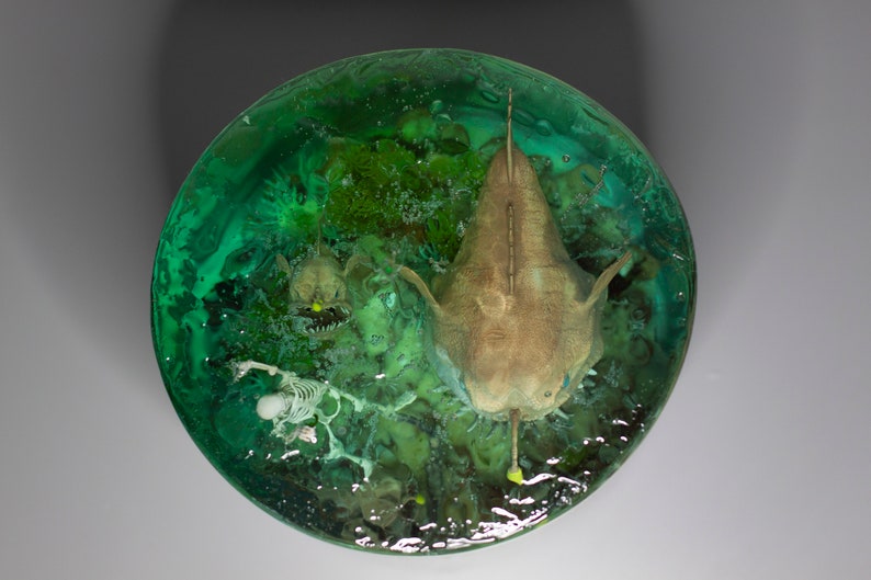 Epoxy Diorama Anglerfish and Skeleton Pole Dance - Etsy