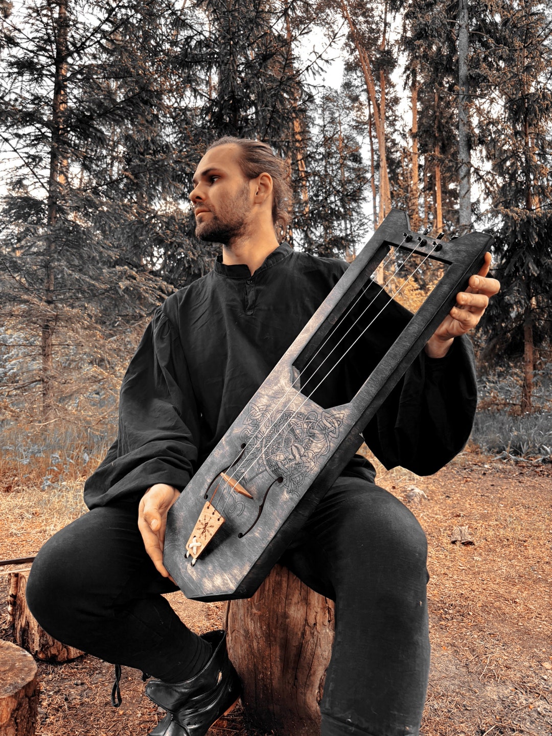 Tagelharpa Gray Fenrir \ Jouhikko \ Talharpa | Bowed Lyre \ Medieval ...