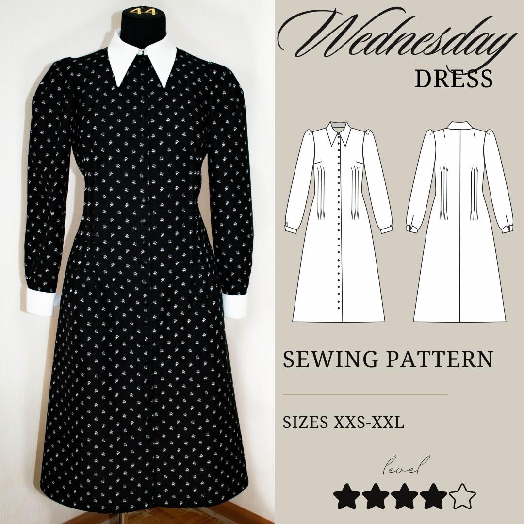 Gothic Vintage Dress Sewing Pattern Sizes XXS-XXL - Etsy