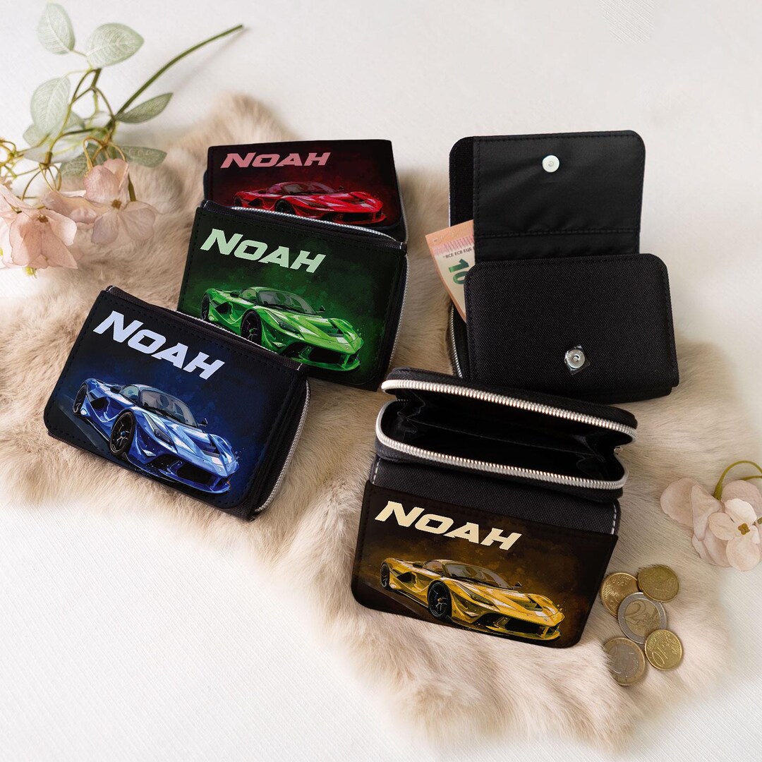 Personalized Wallet - Racing Car - With Name - Wallet for Children ...