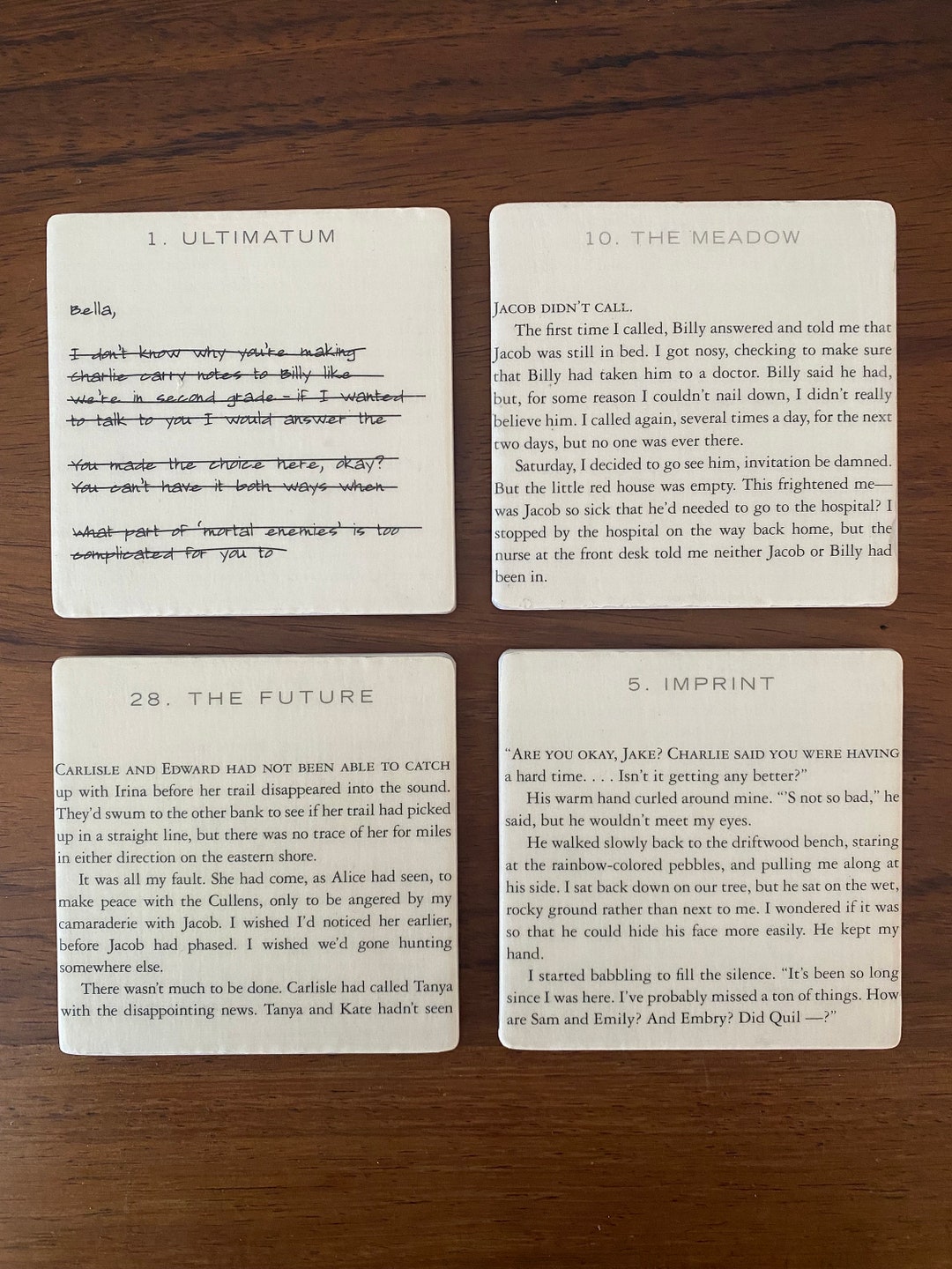 Twilight Book Page Coasters - From Any of the Books - Matte - Etsy