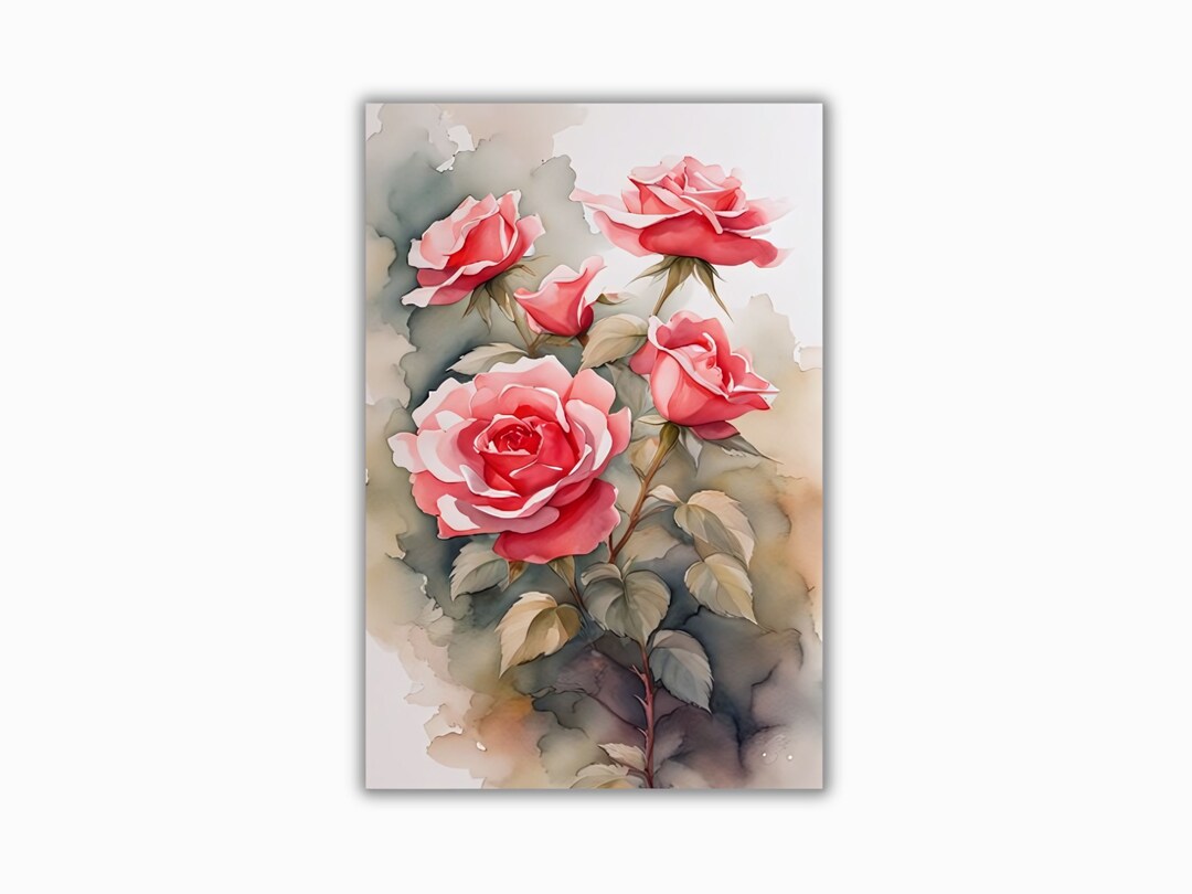 Rose Bush Rose Painting Roses Bouquet Red Rose Bouquet Red Flower ...