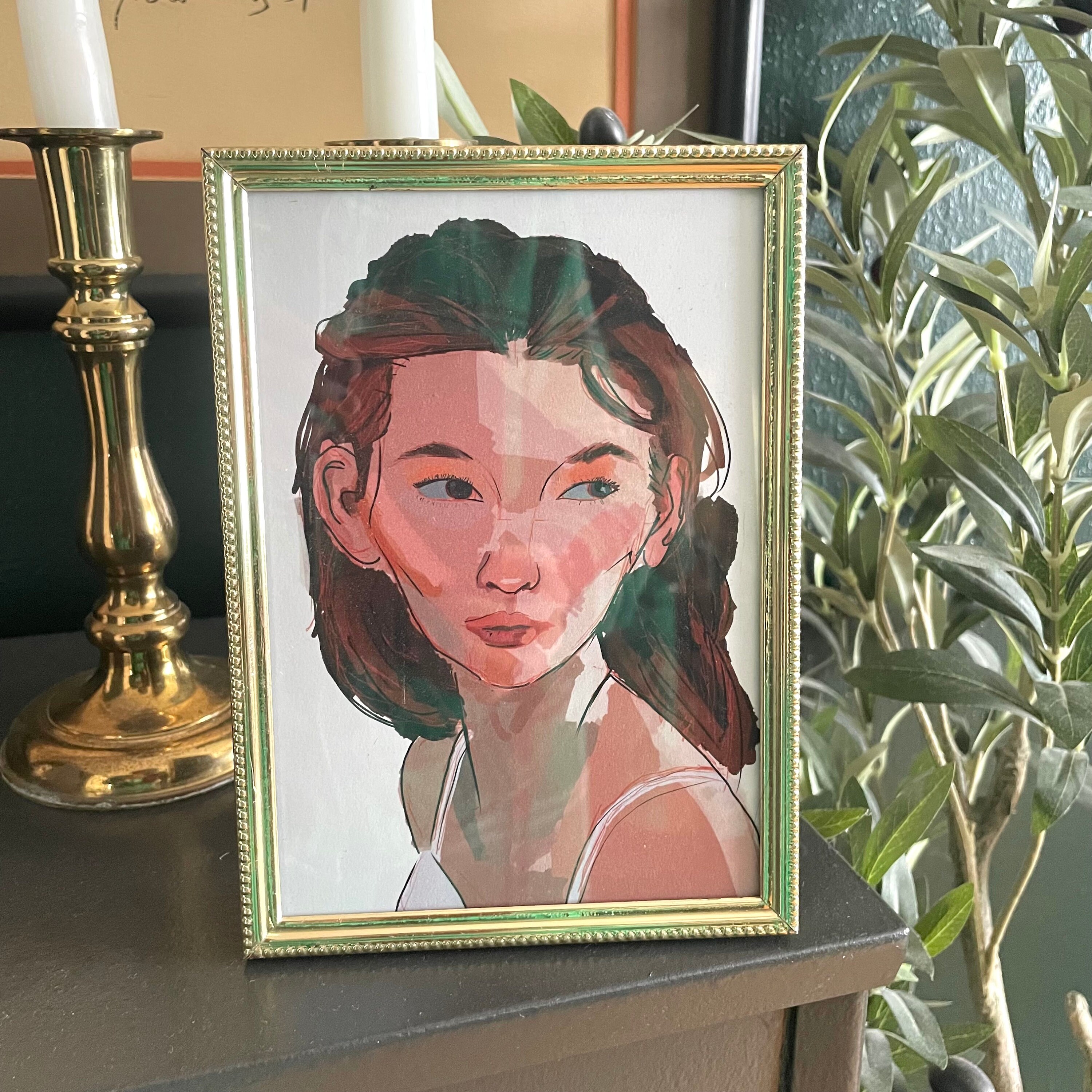 Printable Girl With Ginger Hair | Print | Portrait | Boho Art | Wall ...