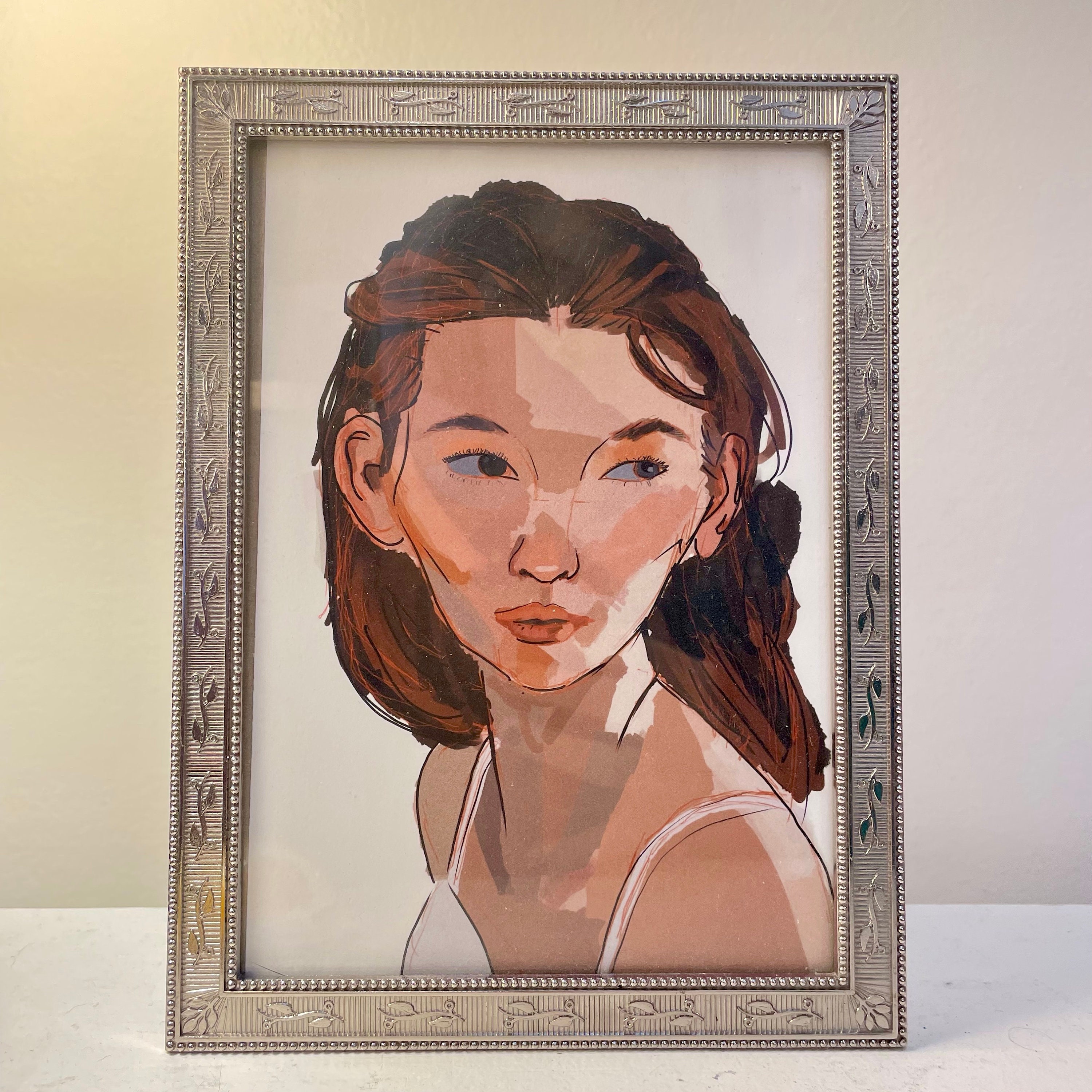 Printable Girl With Ginger Hair | Print | Portrait | Boho Art | Wall ...