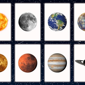 Solar System Flash Cards Nomenclature Flashcards PDF Printable Cards ...