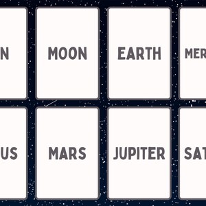 Solar System Flash Cards Nomenclature Flashcards PDF Printable Cards ...