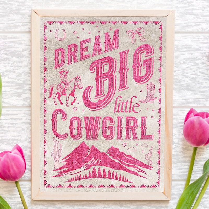 Vintage Cowgirl Poster - Etsy