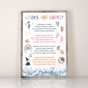 Watercolor Nursery Poem Print: Wishes and Whimsy (digital Download) - Etsy