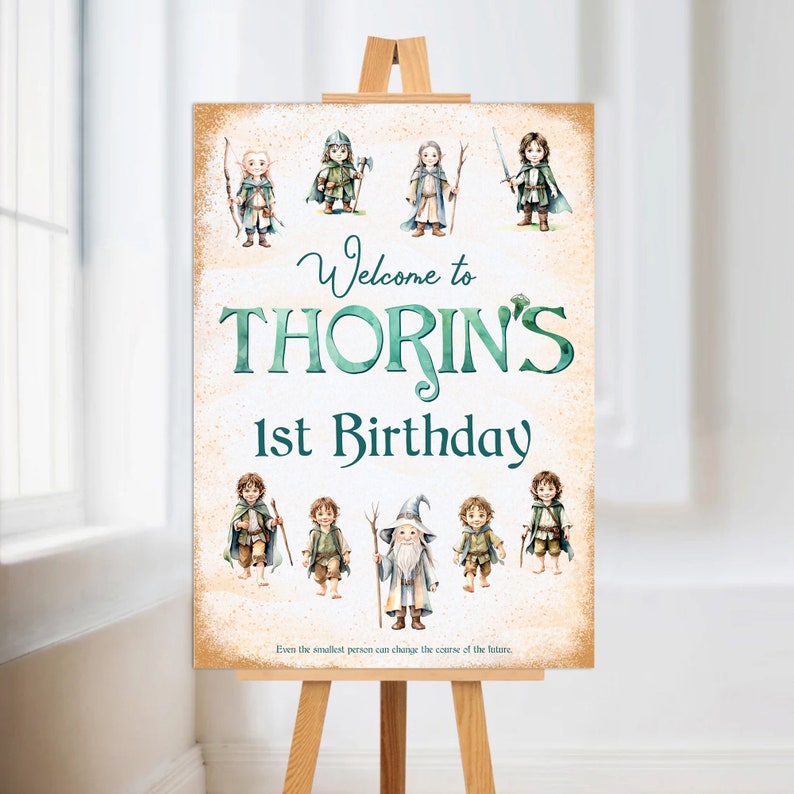 1st Birthday Welcome Sign LOTR Birthday Welcome Sign for Party Hobbit ...
