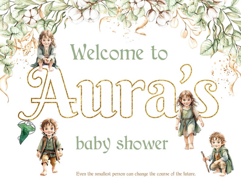 Welcome Sign Baby Shower Welcome Sign LOTR Hobbit Lord of the Rings ...