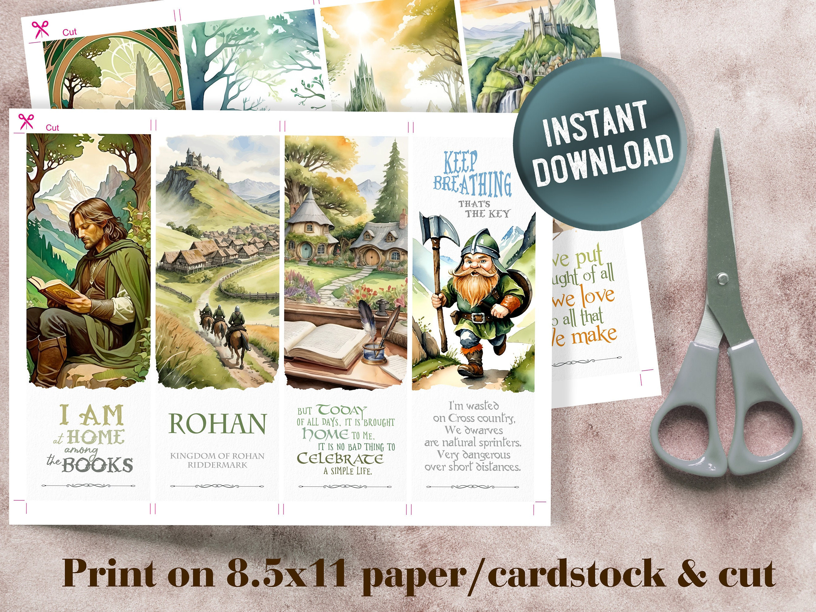 Printable Bookmark Lord of the Rings Personalized Reader Gift LOTR Fan ...