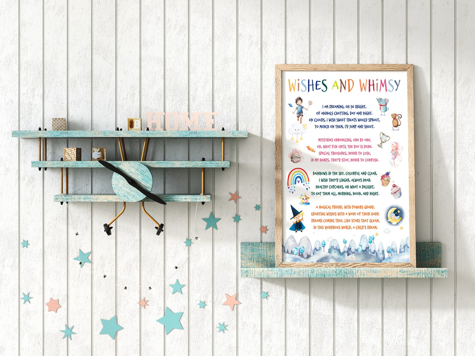 Watercolor Nursery Poem Print: Wishes and Whimsy (digital Download) - Etsy