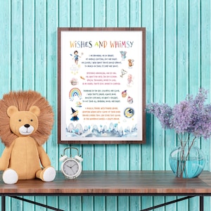 Watercolor Nursery Poem Print: Wishes and Whimsy (digital Download) - Etsy