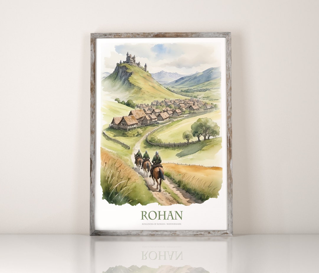 Printable Wall Art JRR Tolkien LOTR Print Watercolor Rohan Artwork ...