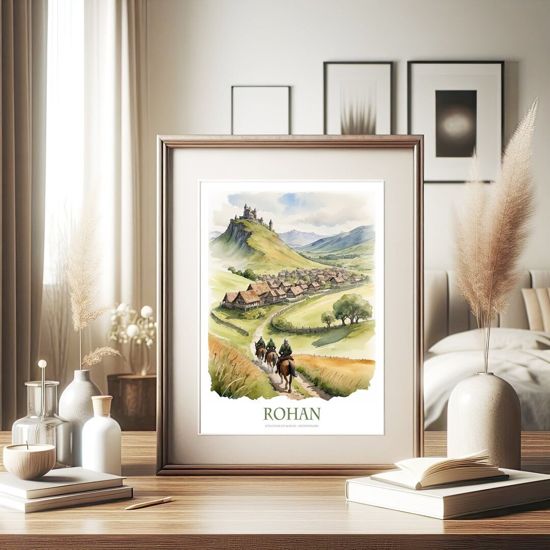Printable Wall Art JRR Tolkien LOTR Print Watercolor Rohan Artwork ...
