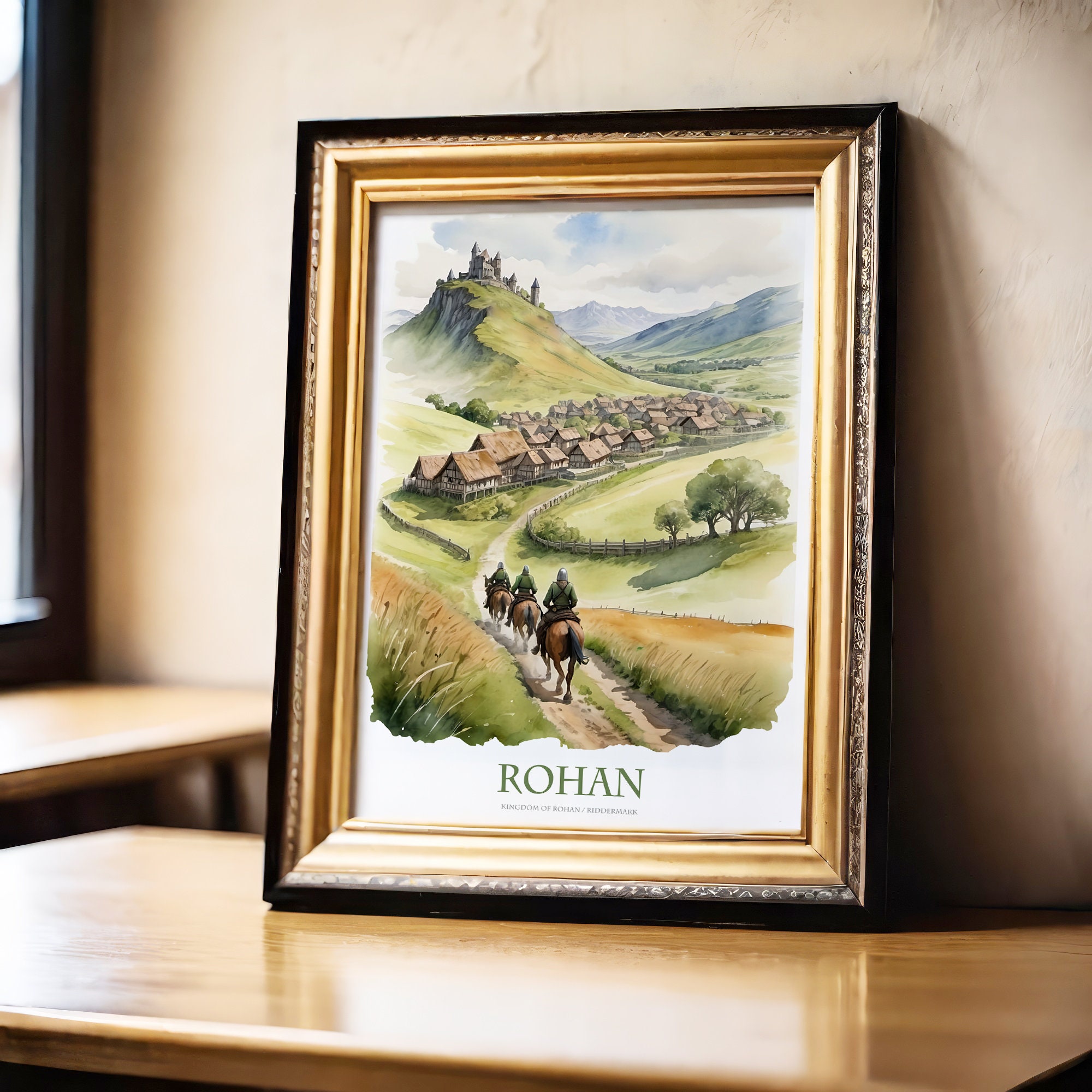 Printable Wall Art JRR Tolkien LOTR Print Watercolor Rohan Artwork ...