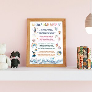 Watercolor Nursery Poem Print: Wishes and Whimsy (digital Download) - Etsy