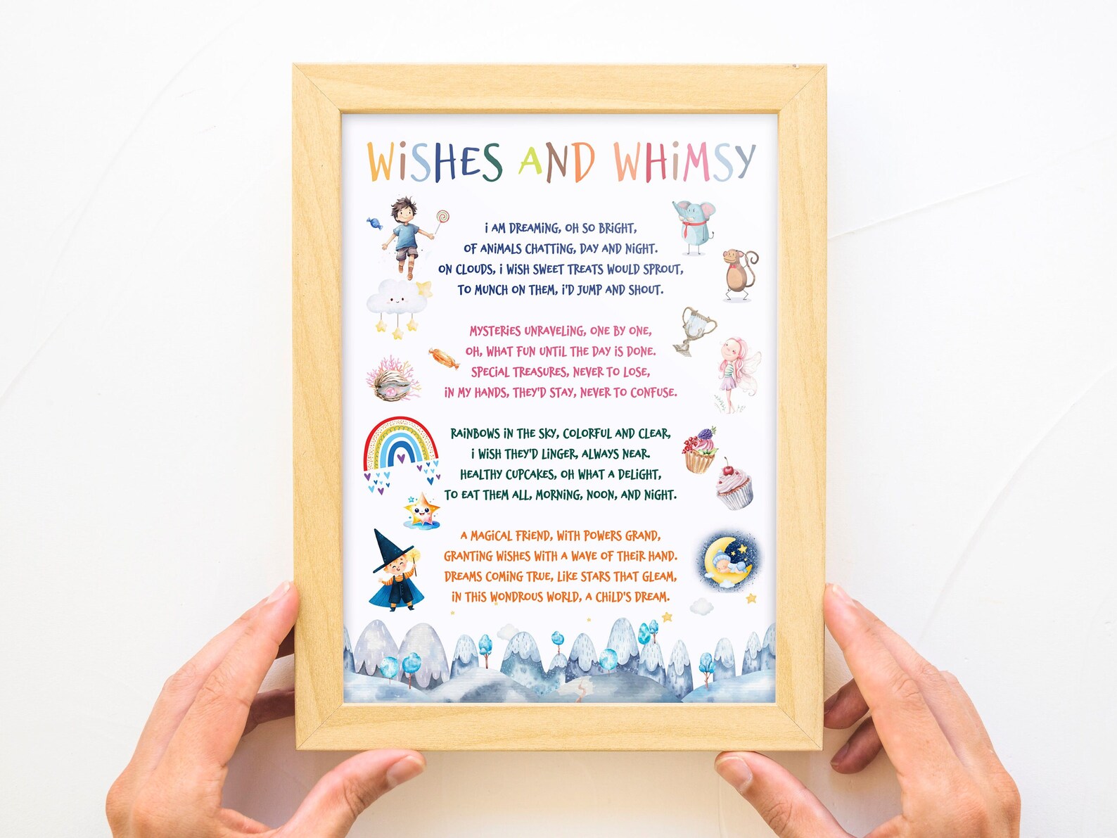 Watercolor Nursery Poem Print: Wishes and Whimsy (digital Download) - Etsy
