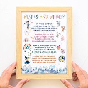 Watercolor Nursery Poem Print: Wishes and Whimsy (digital Download) - Etsy