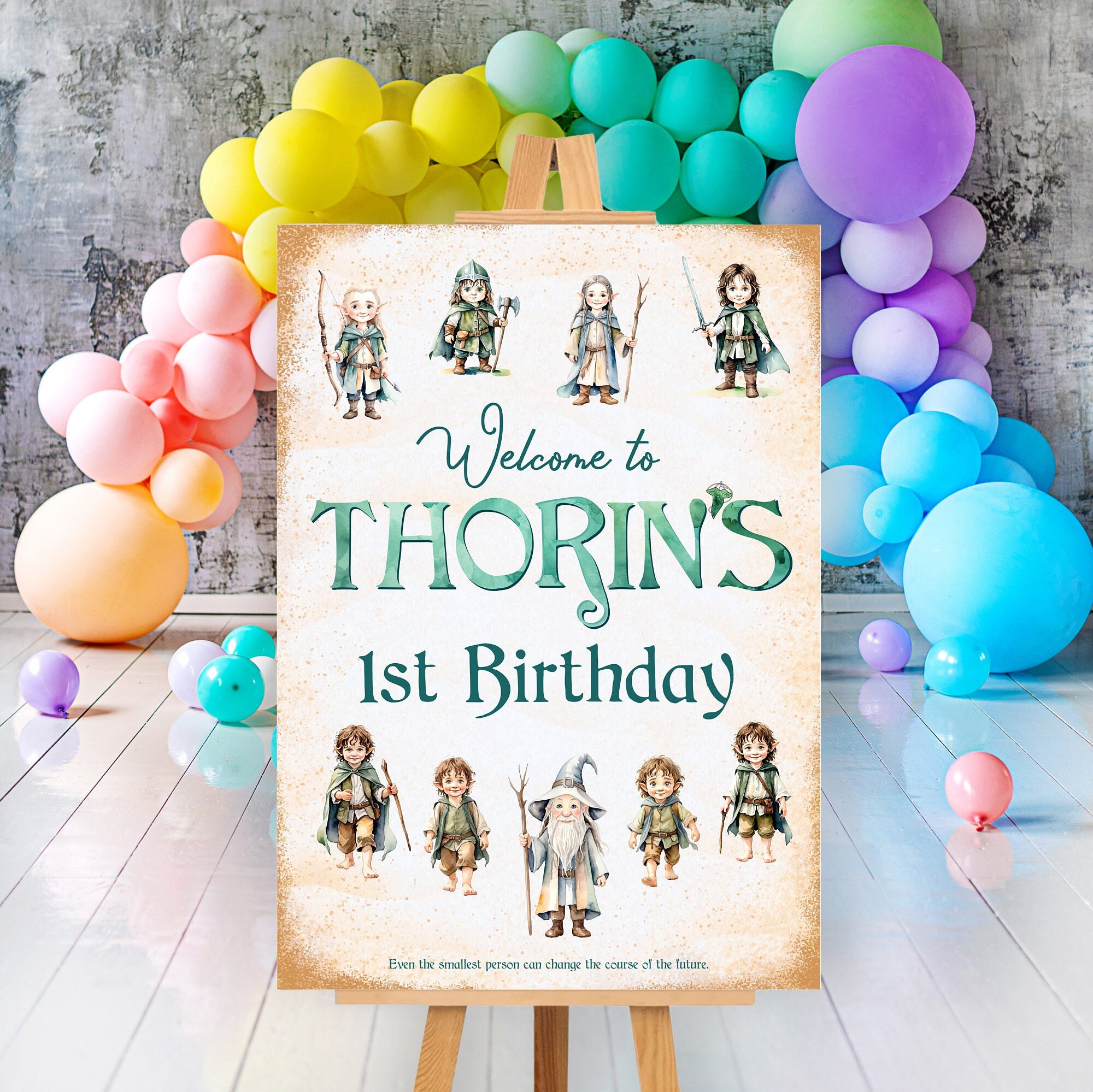 1st Birthday Welcome Sign LOTR Birthday Welcome Sign for Party Hobbit ...