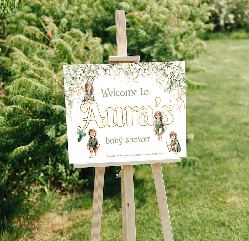 Welcome Sign Baby Shower Welcome Sign LOTR Hobbit Lord of the Rings ...