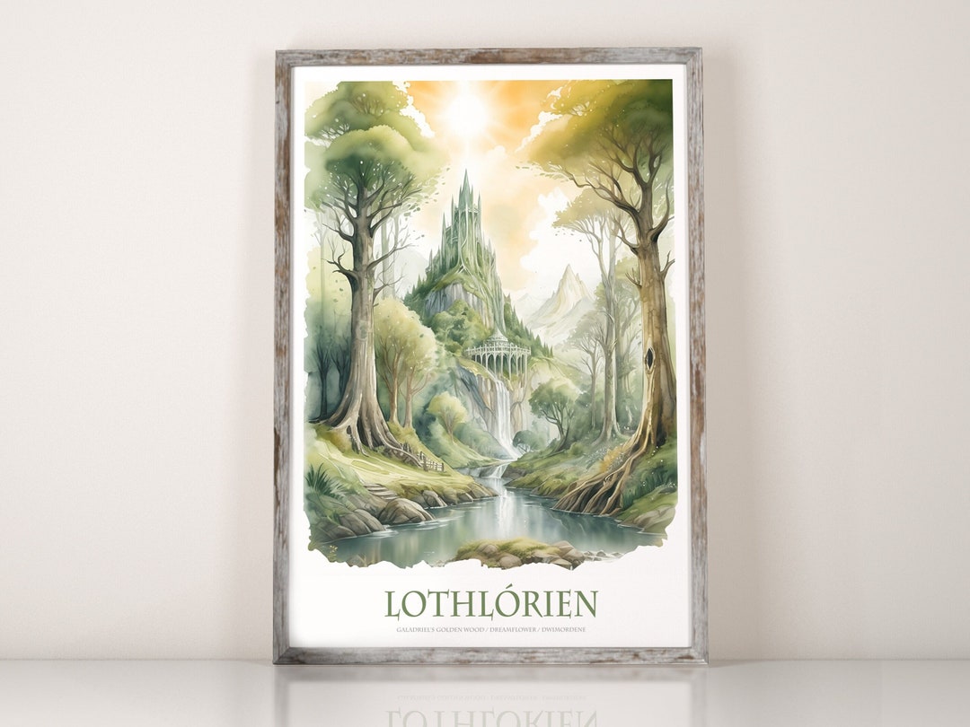 Printable Wall Art JRR Tolkien LOTR Print Watercolor Rivendell ...