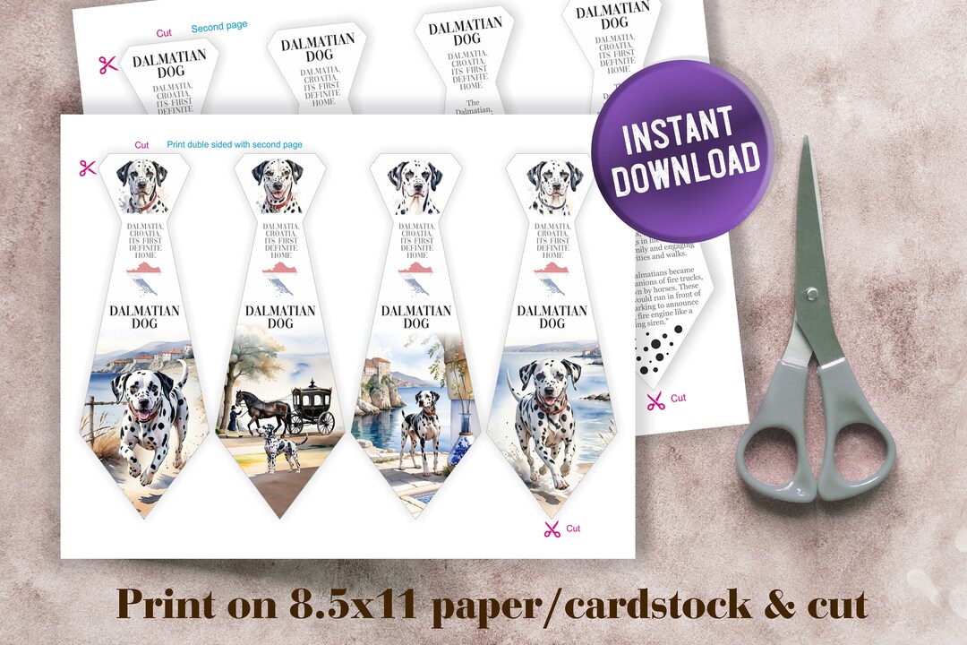 Dalmatian Dog Printable Bookmark Croatia Lover Dal Dog Mum Reader Gift ...