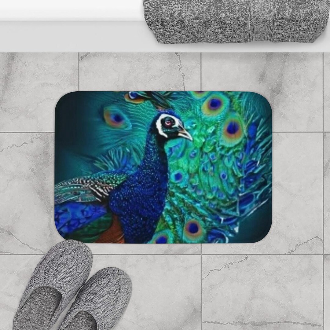 Peacock Bath Mats for Women Girls Christmas Birthday Gift Peacock Rugs ...