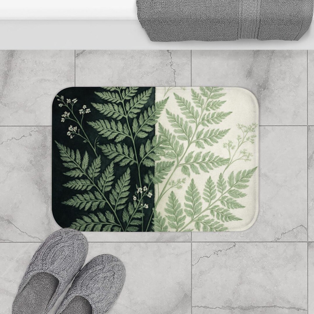 Floral Bath Mats for Botanical Bathroom Rugs for Women's Bath Decor ...