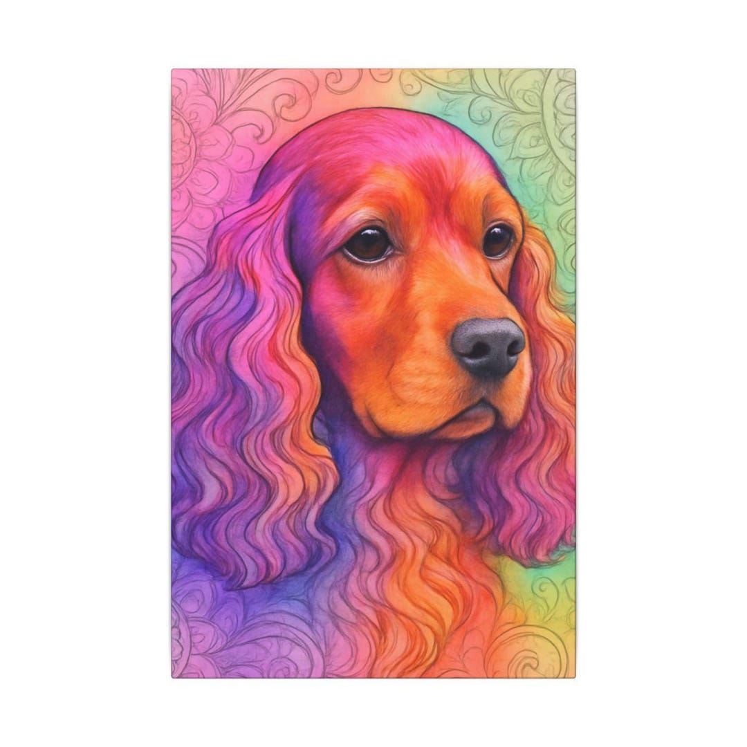 Rainbow Cocker Spaniel Canvas Art: Wood Framed Dog Picture, 18x12 - Etsy