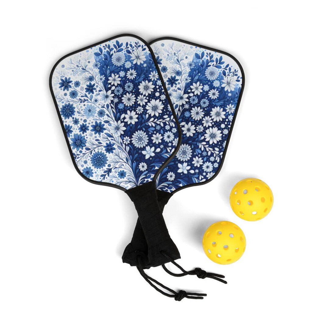 Pickleball Giftset in a Transparent Plastic Carrying Case: 2 Wooden ...