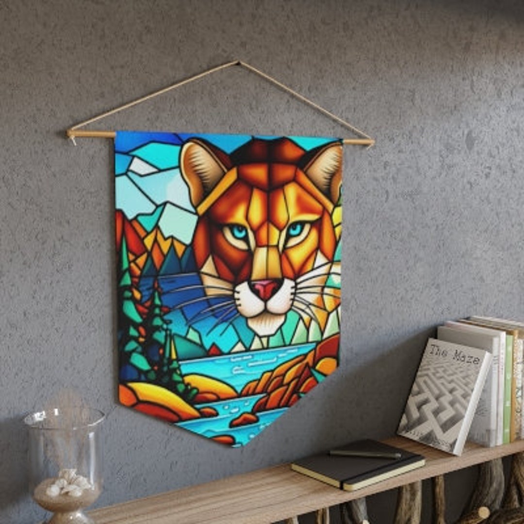 Mountain Lion Pennants Lion Prints Tapestry Animal Prints Wall Decor ...