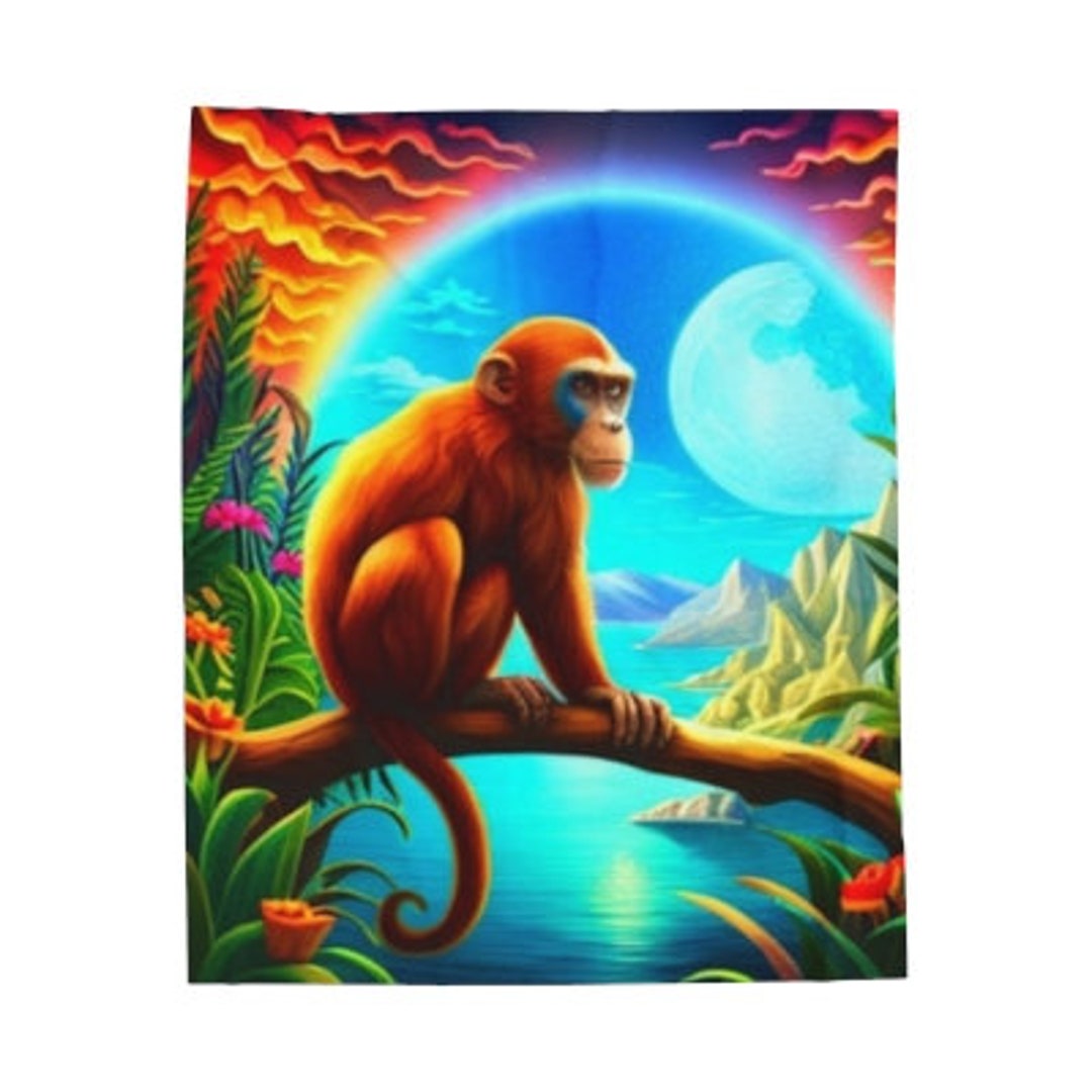 Monkey Blanket Couch Throws Monkey Print Tapestry Little Boys Bedroom ...