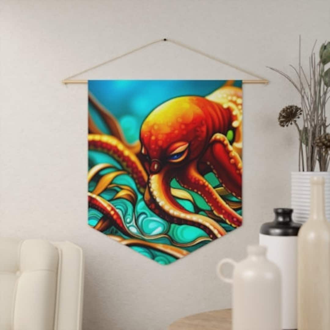 Octopus Pennant Octopus Pictures Wall Art Ocean Decor Octopus Tapestry ...